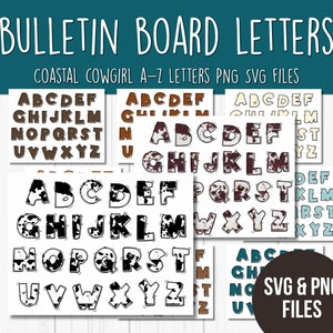 Cowgirl Alphabet Doodle Letters, Bulletin Board Letters, Coastal ...