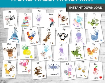 Handprint Alphabet Art: A-Z Printable Craft (PDF) - Etsy