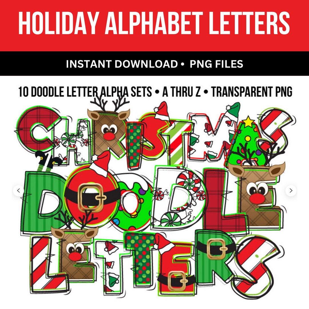Doodle Font,alpha Doodle Letters,christmas Doodle Letters, Doodle Font ...