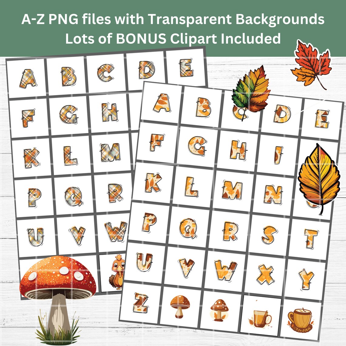 Fall Doodle Letters Alphabet Clipart, Hand Drawn Alpha Bundle, Autumn ...