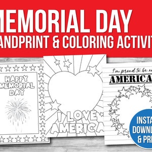 Memorial Day Handprint Art, Memorial Day Activity Craft, Memorial Day ...