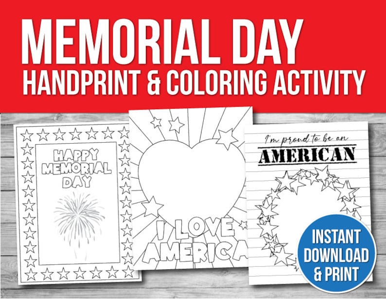 Memorial Day Handprint Art Memorial Day Activity Craft | Etsy