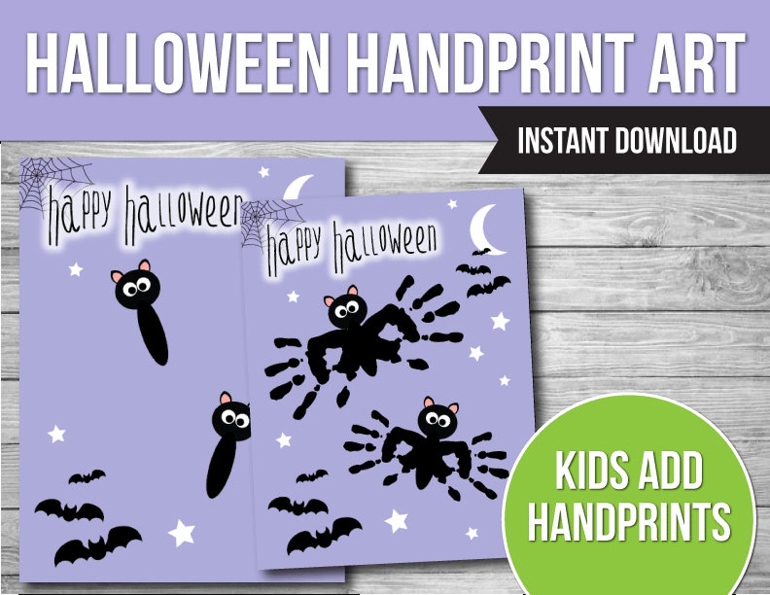 Halloween Handprint Activity Craft for Kids Printable - Etsy