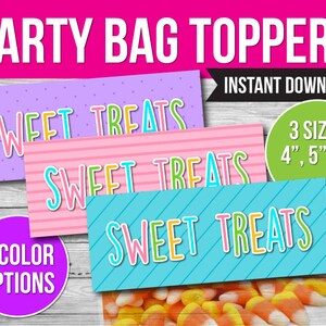 Party Bag Topper, Birthday Treats Bag Topper, Party Favor, Teacher ...