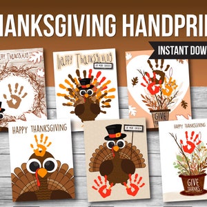 Thanksgiving Handprint Craft Activity, Fall Handprint Art, Fall ...
