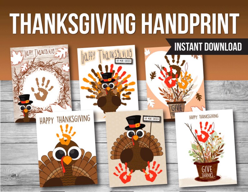 Thanksgiving Handprint Craft Activity Printable Handprint - Etsy
