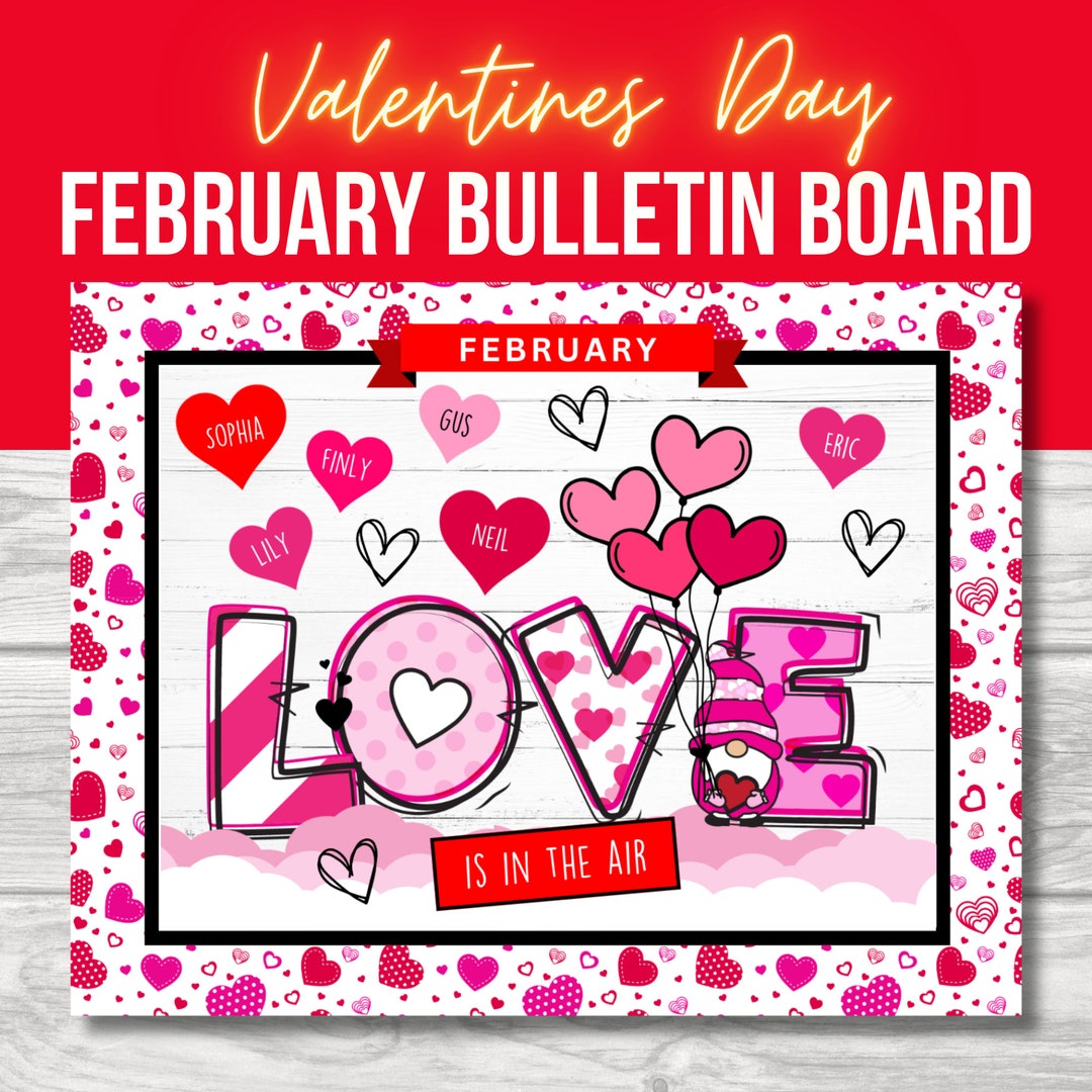Valentines Bulletin Board Kit Printable, Valentines Classroom Decor ...