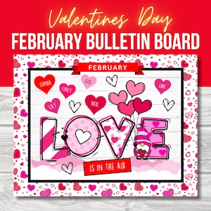 Valentines Bulletin Board Kit Printable, Valentines Classroom Decor ...
