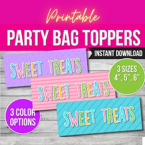 Party Bag Topper, Birthday Treats Bag Topper, Party Favor, Teacher ...