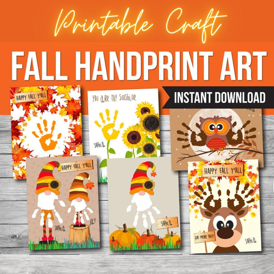 Fall Handprint Art Preschool Craft for Kids, Toddler Art Activity ...