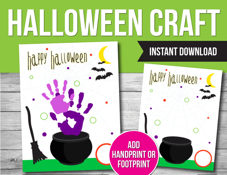 Halloween Handprint Craft Printable PDF Kids Halloween Craft - Etsy
