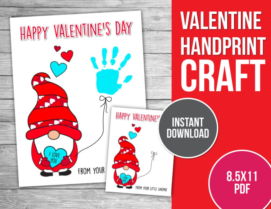 Valentine Handprint Art, Handprint Craft, Craft for Kid, Valentines ...