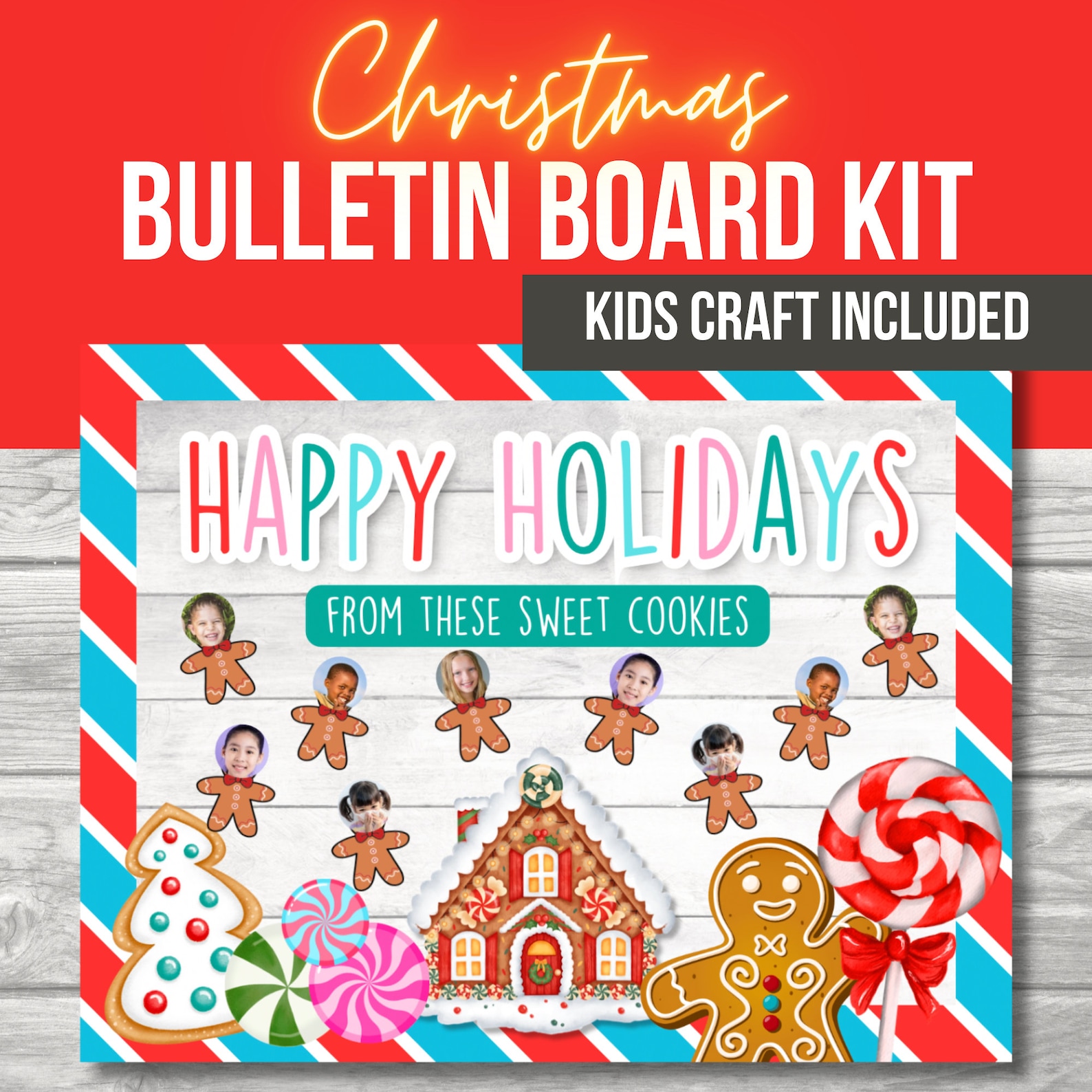 Christmas Bulletin Board Kit student Activity December - Etsy