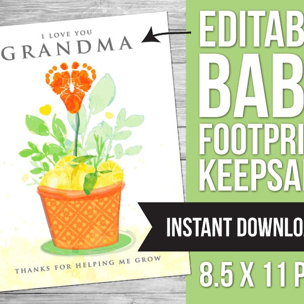 Baby Footprint Grandma - Etsy