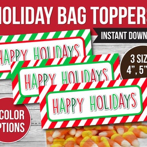 Holiday Bag Topper, Christmas Bag Topper, Santa Bag Topper, Treat Bag ...