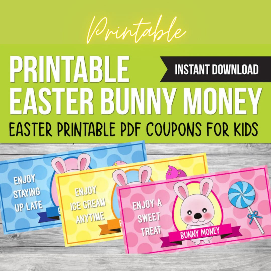 Bunny Bucks Printable Money, Play Money, Easter Play Money, Easter Egg ...