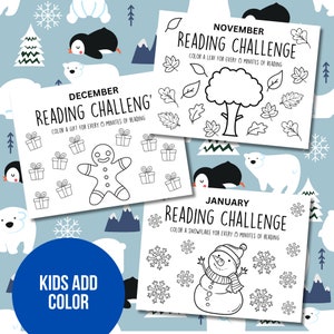 Kids Reading Challenge: Coloring Activity, Printable Tracker (PDF) - Etsy