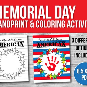 Memorial Day Handprint Art, Memorial Day Activity Craft, Memorial Day ...