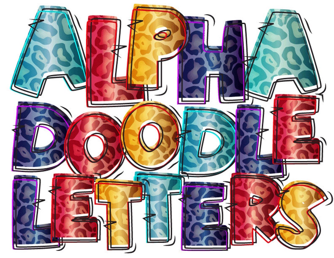 Cheetah Doodle Letters Bundle: Fall Alpha Font (PNG, PDF ) - Etsy