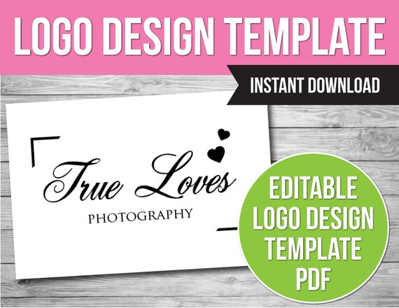 Editable Logo Design DIY Logo Template Photography Logo | Etsy