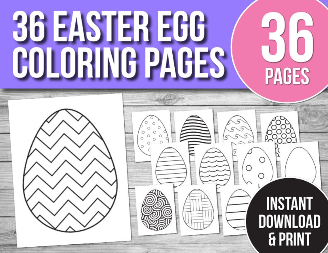 Easter Craft Easter Eggs Easter Coloring Pages Easter Egg - Etsy