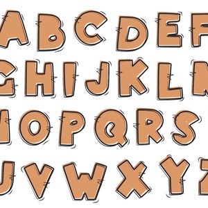 Cowgirl Alphabet Doodle Letters, Bulletin Board Letters, Coastal ...