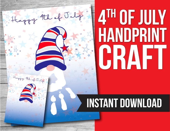 4th of July Handprint Art Printable Keepsake Kids Craft | Etsy