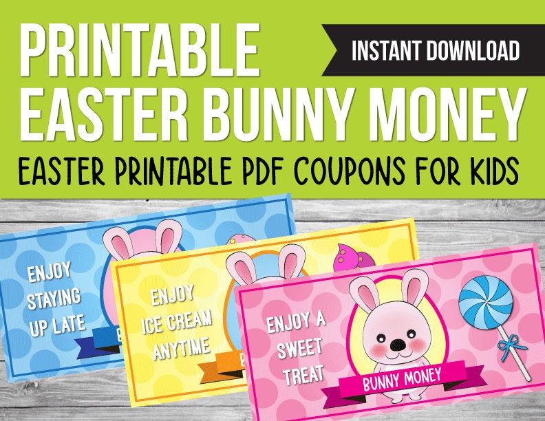 Bunny Bucks Printable Money, Play Money, Easter Play Money, Easter Egg ...