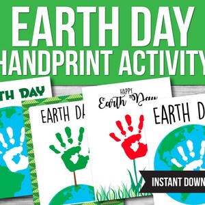 Earth Day Handprint Art: Spring Craft Activity - Etsy