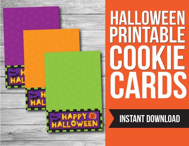 Halloween Cookie Cards: Printable Cookie Tags (PDF) - Etsy