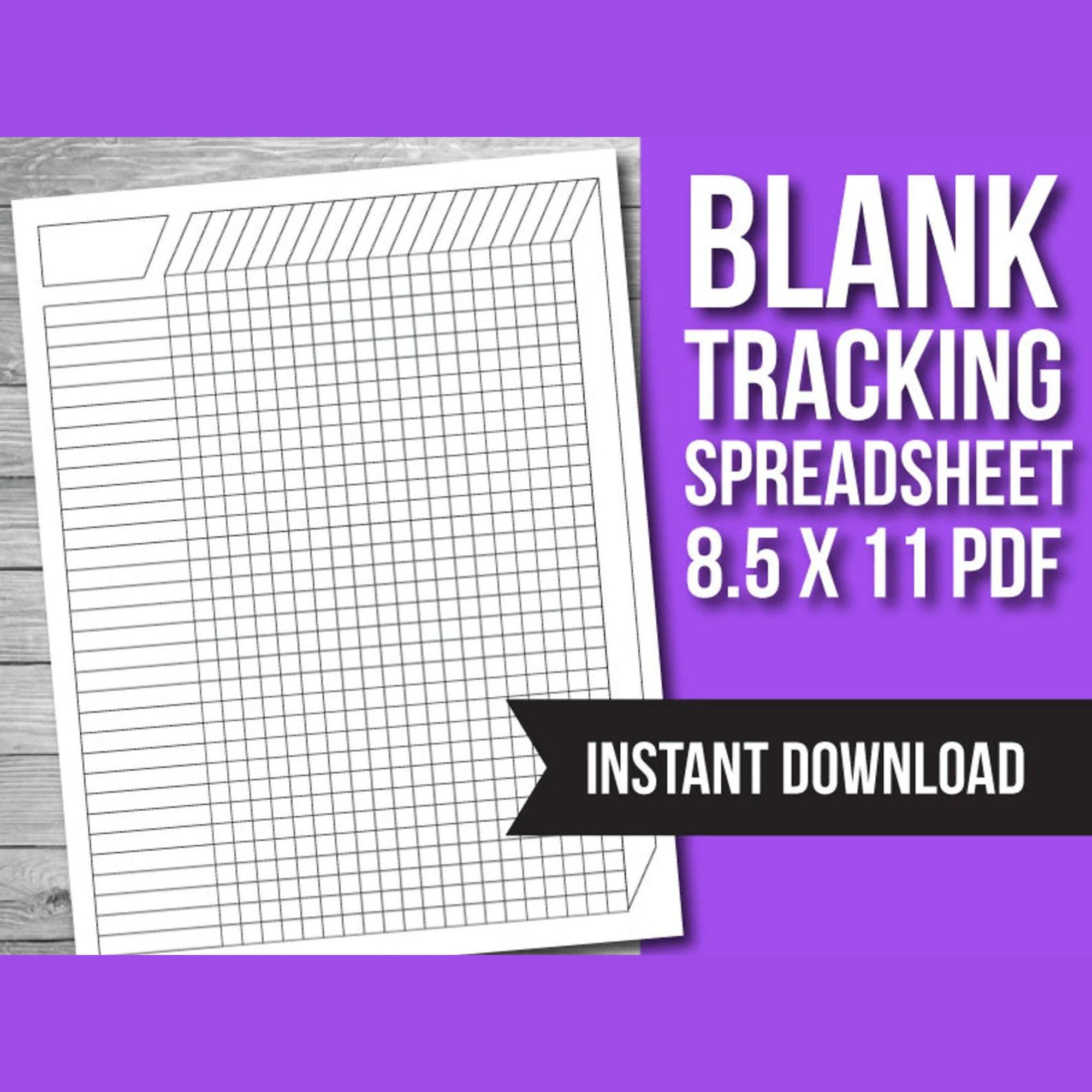 Blank Tracking Spreadsheet, Inventory Tracker, Instant Download, Small ...