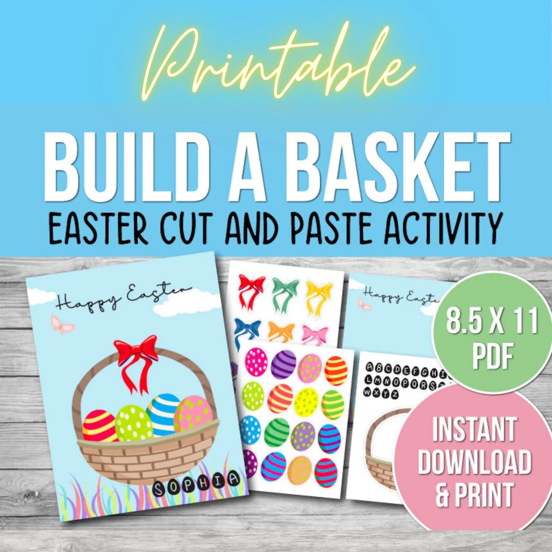 Cut and Paste Easter Printable Activity for Kids, Easter Craft, Spring ...