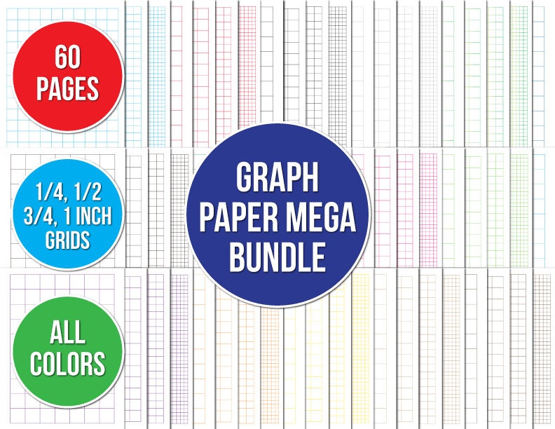 Printable Paper PDF, Graph Paper, Grid Paper, Colored Graph Papers ...