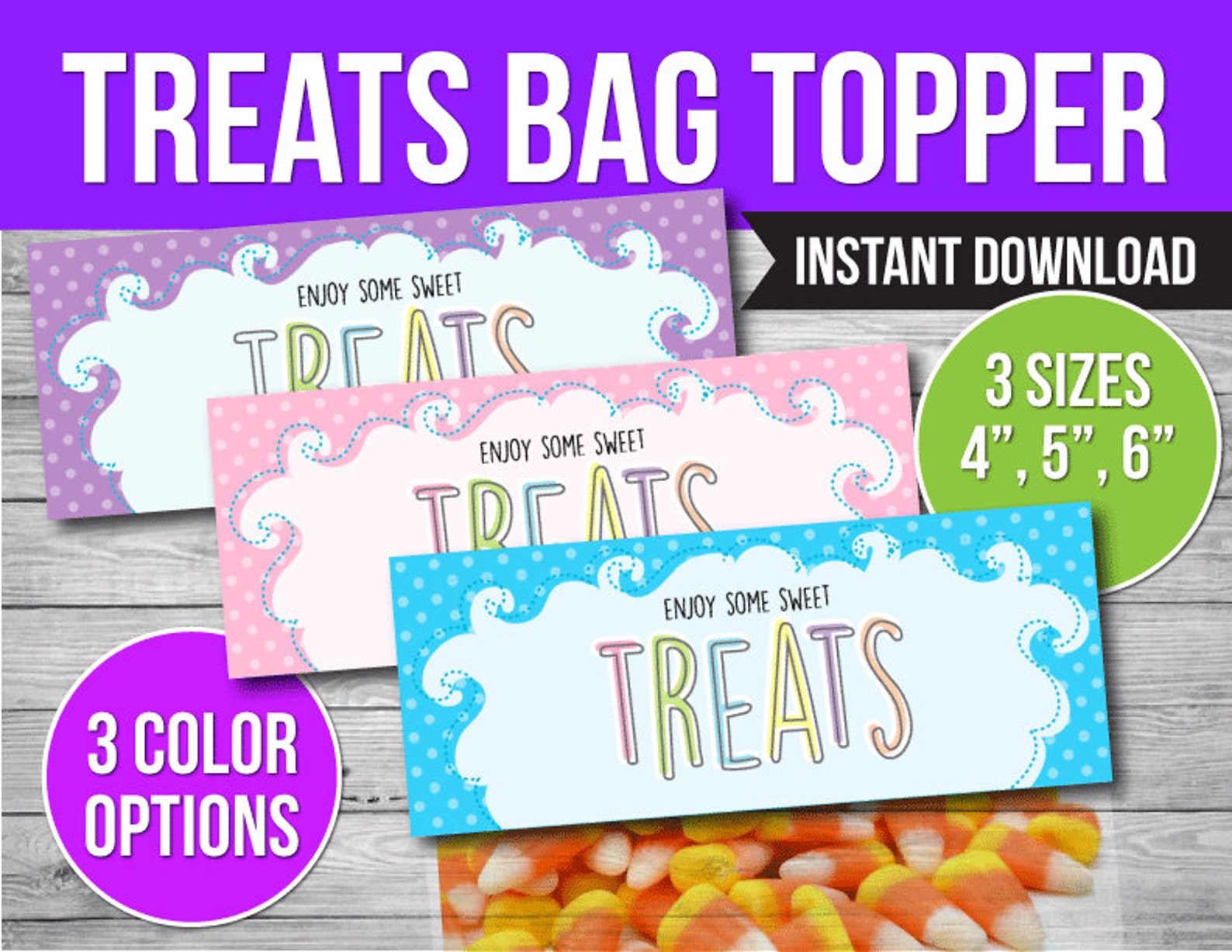 Printable Treats Bag Topper: Birthday Party Favor - Etsy