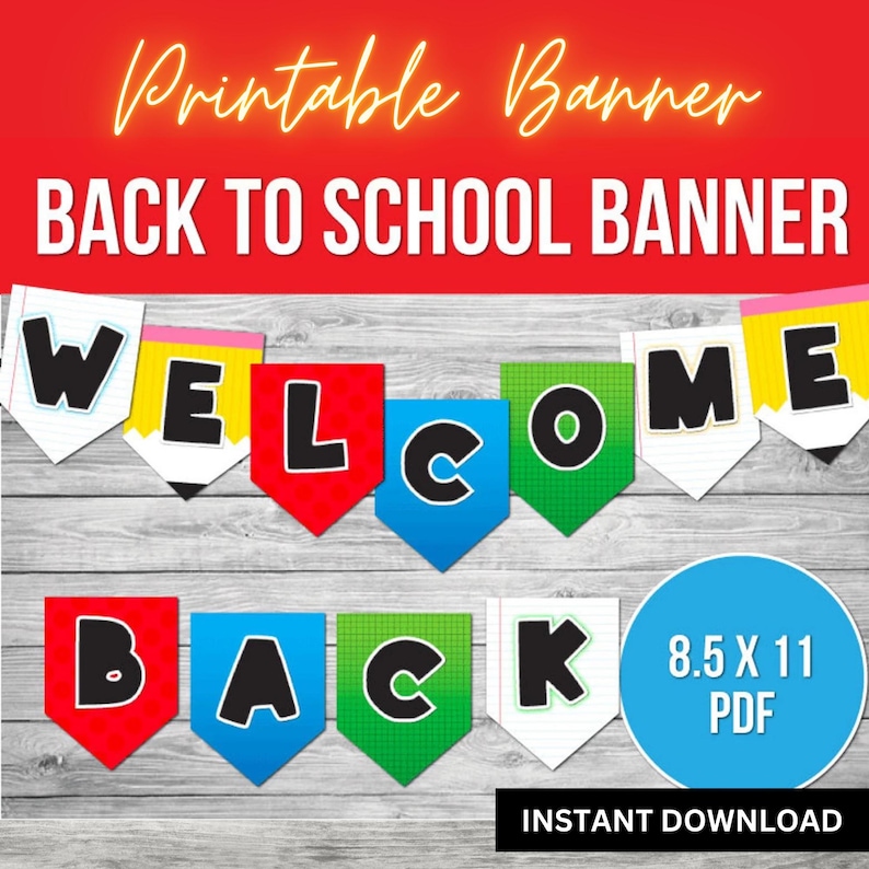Back to School Printable Banner: Classroom Decor - Etsy