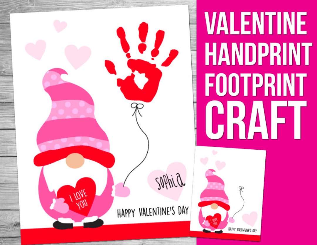 Valentine Handprint Art, Handprint Craft, Handprint Footprint ...
