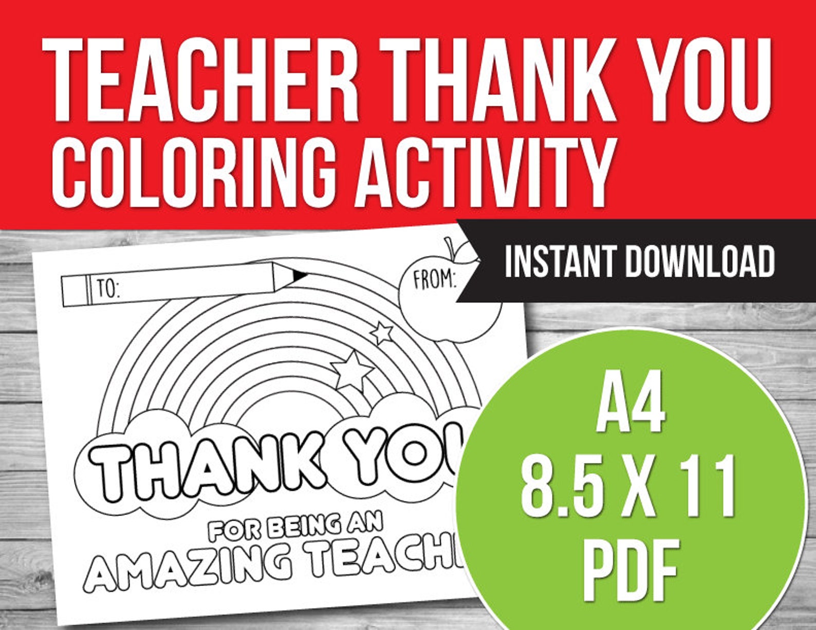 Teacher Appreciation Week Printable Teacher Thank You - Etsy