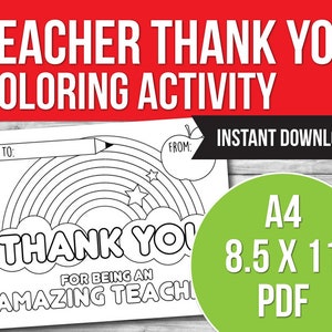 Teacher Appreciation Week Printable, Teacher Thank You Coloring ...