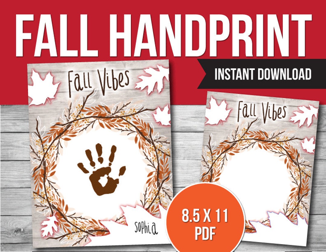 Handprint Craft Activity, Fall Craft Printable, Fall Handprint Craft ...