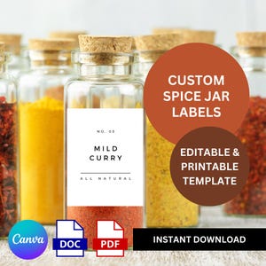 Spice Jar Labels Template, Herb Labels, Container Labels, Pantry Labels ...