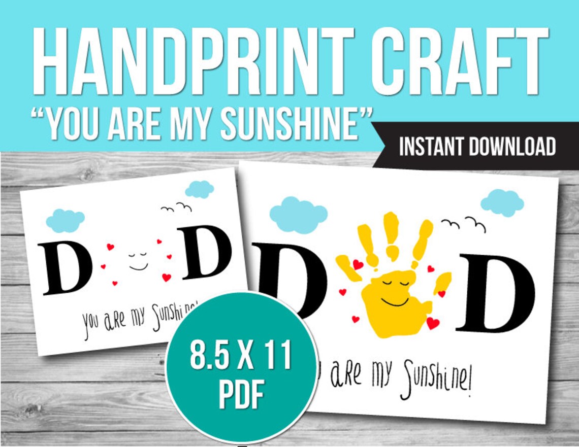 You Are My Sunshine Handprint Craft Kids Handprint Activity | Etsy UK