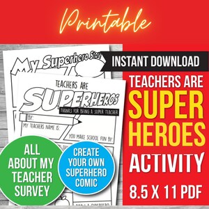 Teacher Appreciation Printable, Teacher Survey, Teacher Printable ...