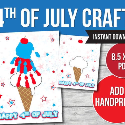 Memorial Day Handprint Art Printable Keepsake 4th of July - Etsy