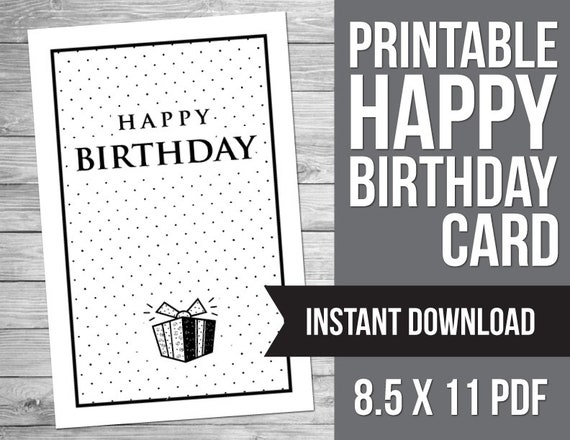 Black And White Birthday Cards To Print