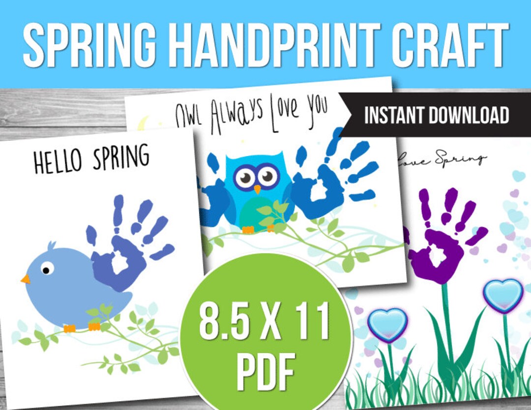 Spring Handprint Craft: Kids Printable Art (PDF Download) - Etsy Canada