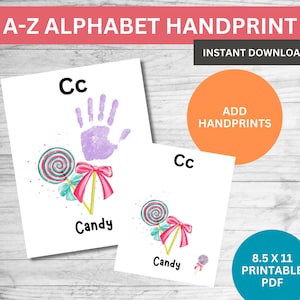 ABC Handprint Craft, A-Z Alphabet Handprint Footprint, Preschool ...