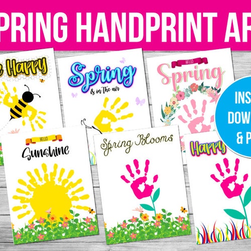 Spring Handprint Art Craft Activities Keepsake Art Printable - Etsy