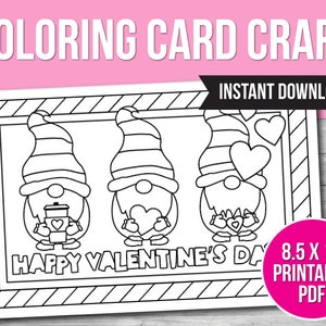 Printable Valentine’s Day Card for Kids, Classroom Valentines Craft for ...