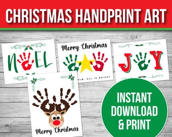 Printable Handprint Art Christmas - Etsy