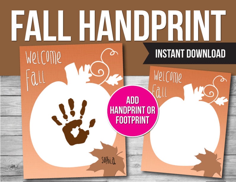 Fall Handprint Craft Activity Printable Handprint Art Fall - Etsy